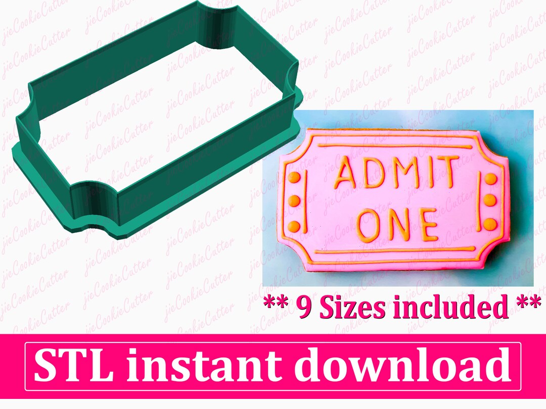 Rectangle Plaque Cookie Cutter STL File Instant Download, STL Cookie ...