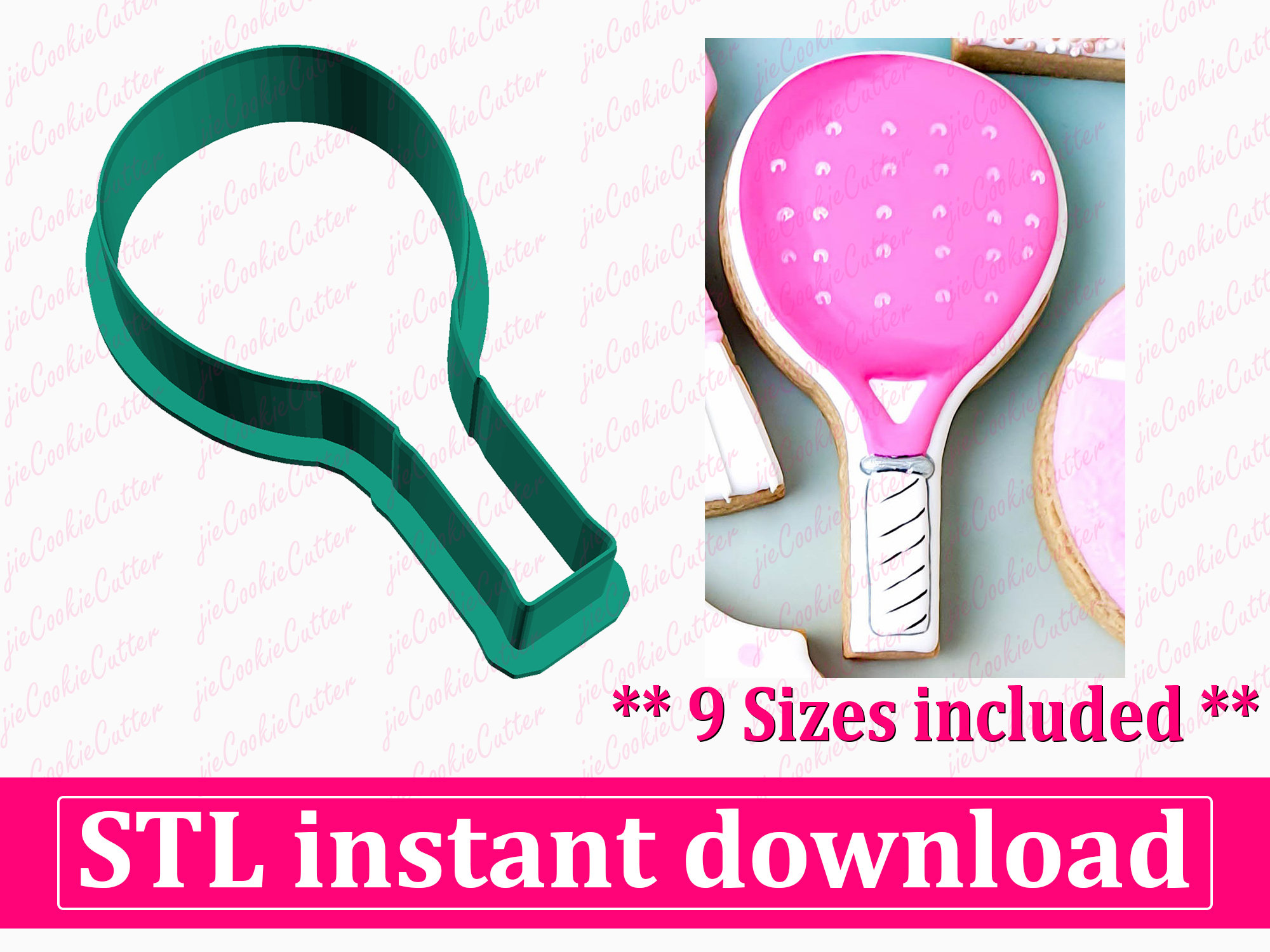Paddle Tennis Racket Cookie Cutter STL File Instant Download - Etsy UK