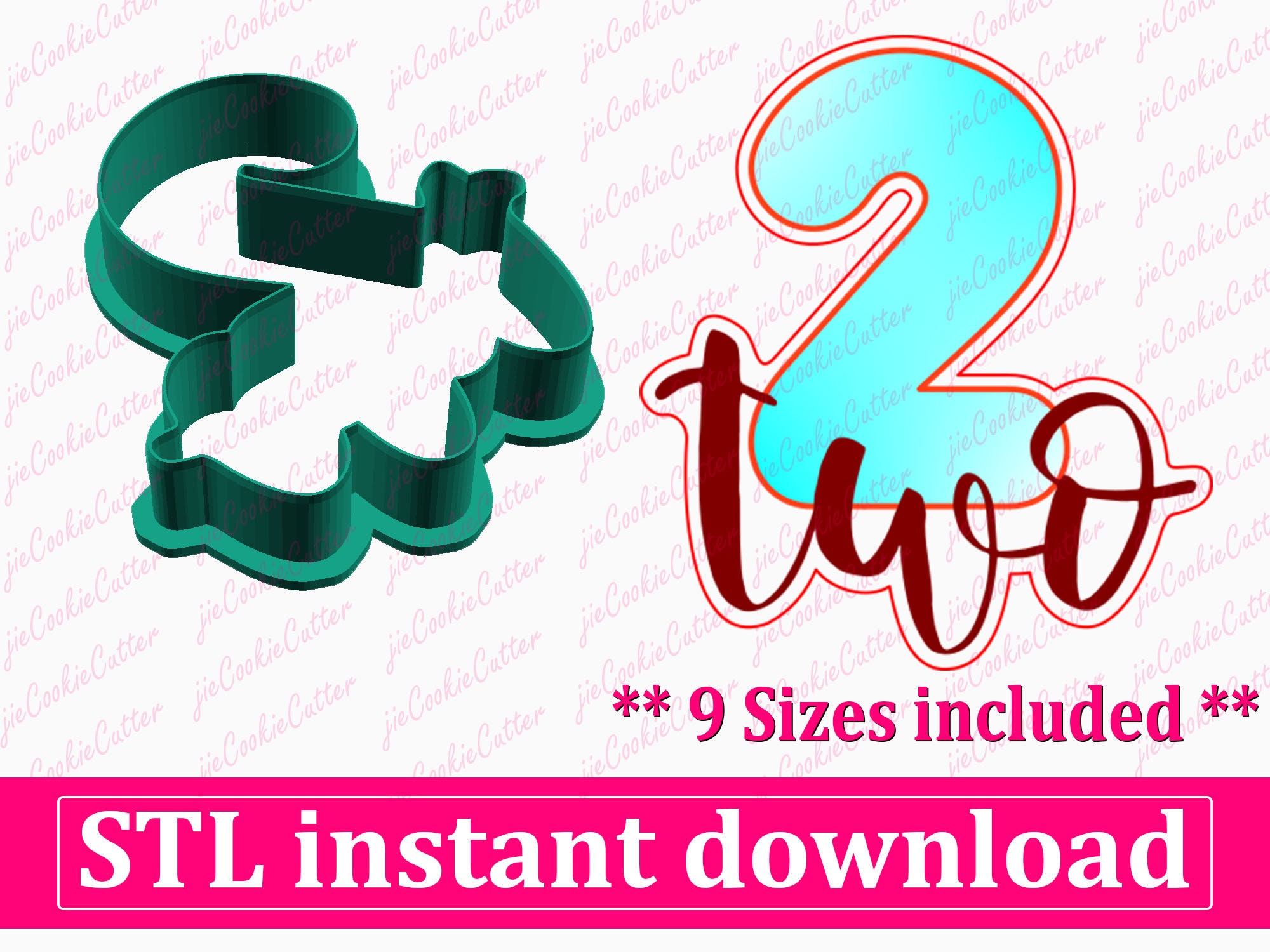 Number Two Cookie Cutter STL File Instant Download STL Cookie - Etsy