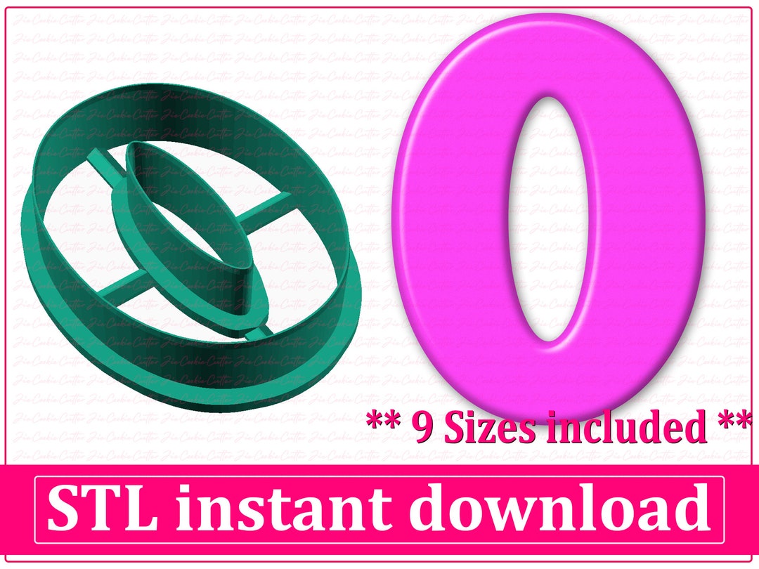 Number Zero Cookie Cutter STL File Instant Download, STL Cookie Cutter ...