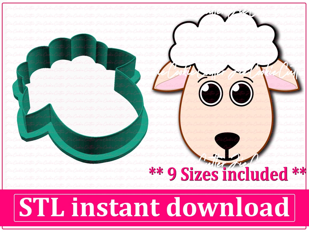 Sheep Face Cookie Cutter STL File Instant Download, STL Cookie Cutter ...