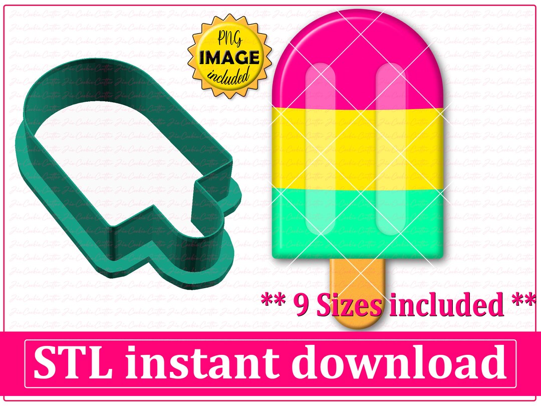 Ice Cream Cookie Cutter STL File Instant Download, STL Cookie Cutter ...
