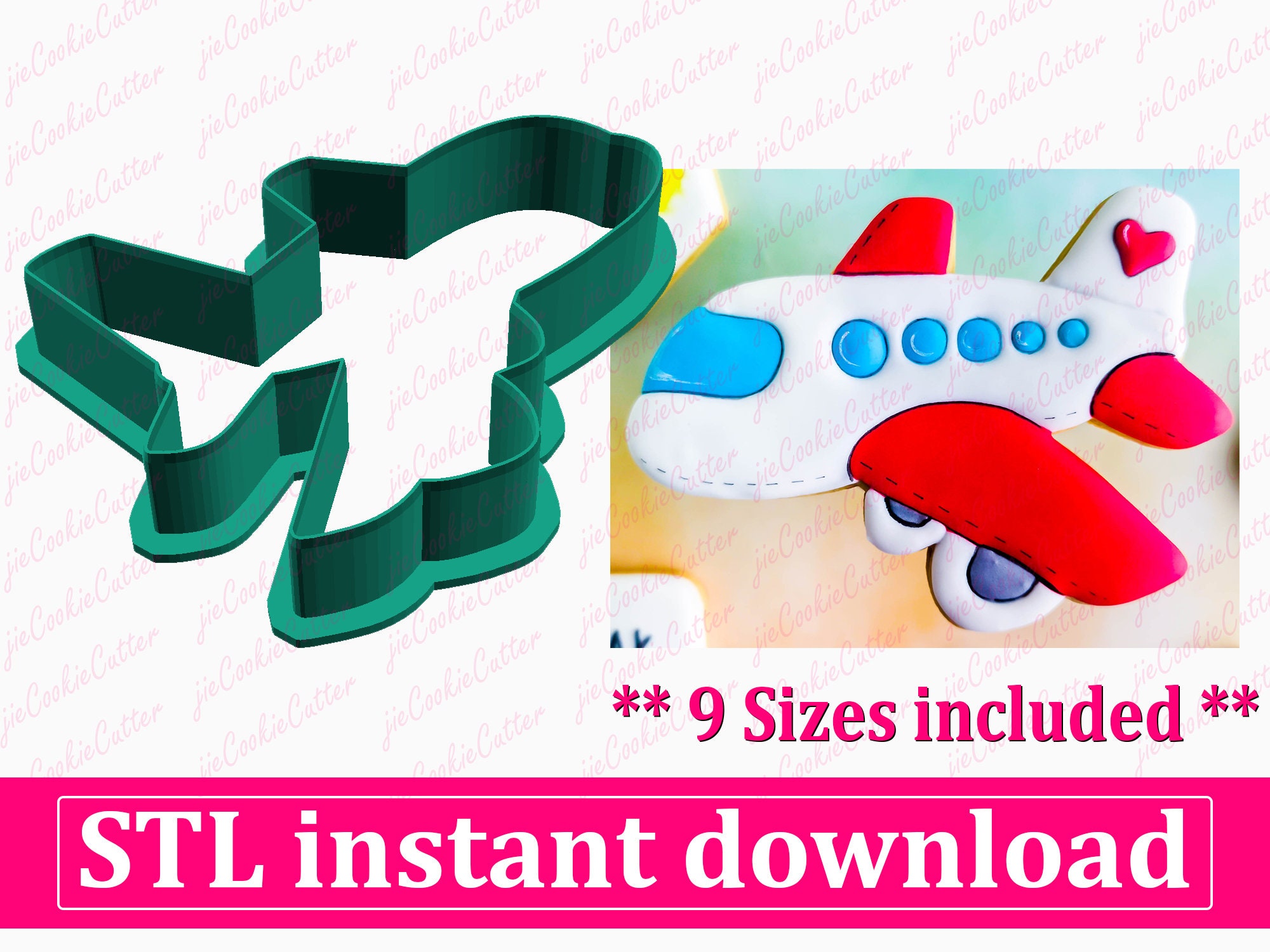 Airplane Cookie Cutter STL File Instant Download STL Cookie | Etsy
