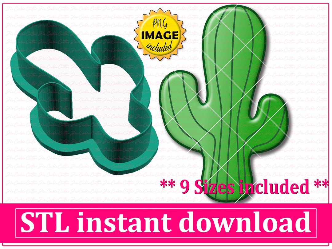 Cactus Cookie Cutter STL File Instant Download, STL Cookie Cutter File ...