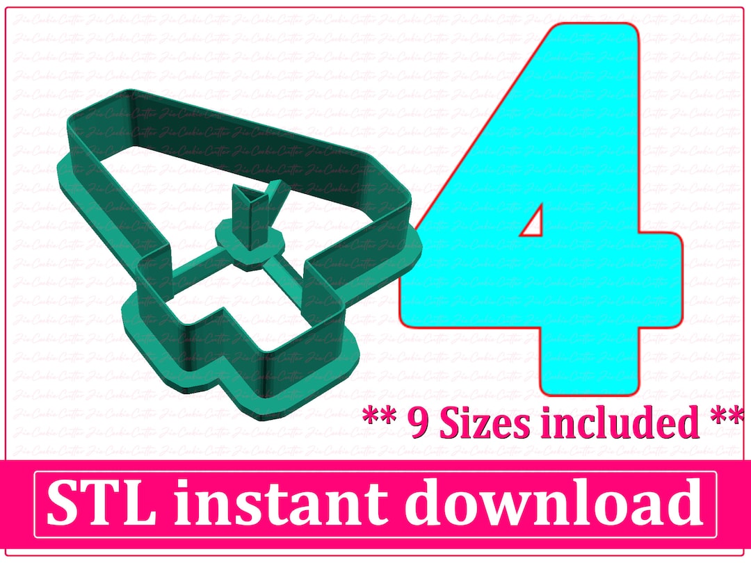 Number Four Cookie Cutter STL File Instant Download, STL Cookie Cutter ...