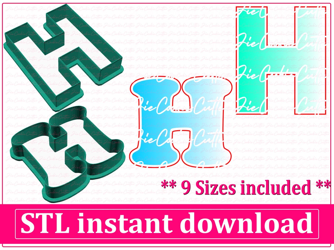 Uppercase Letter H Cookie Cutter STL File Instant Download, A to Z STL ...