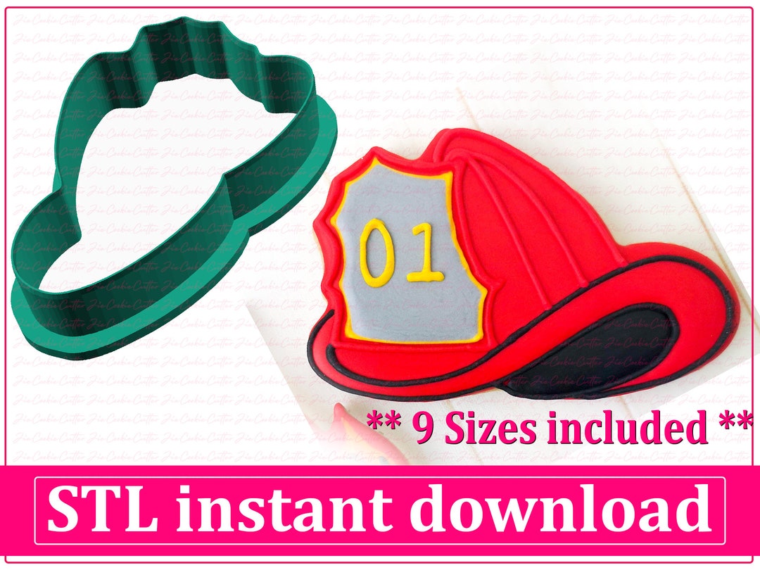 Firefighter Helmet Cookie Cutter STL File Instant Download, STL Cookie ...