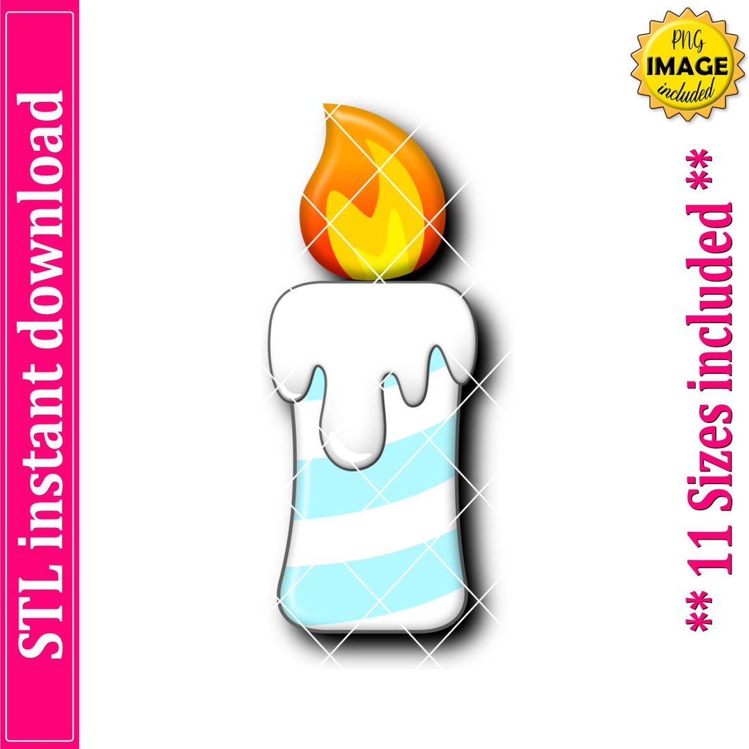 Melting Candle Cookie Cutter STL File Instant Download, STL Cookie ...