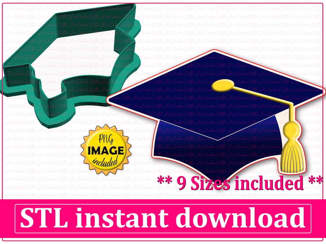 Graduation Cap Cookie Cutter STL File Instant Download, STL Cookie ...