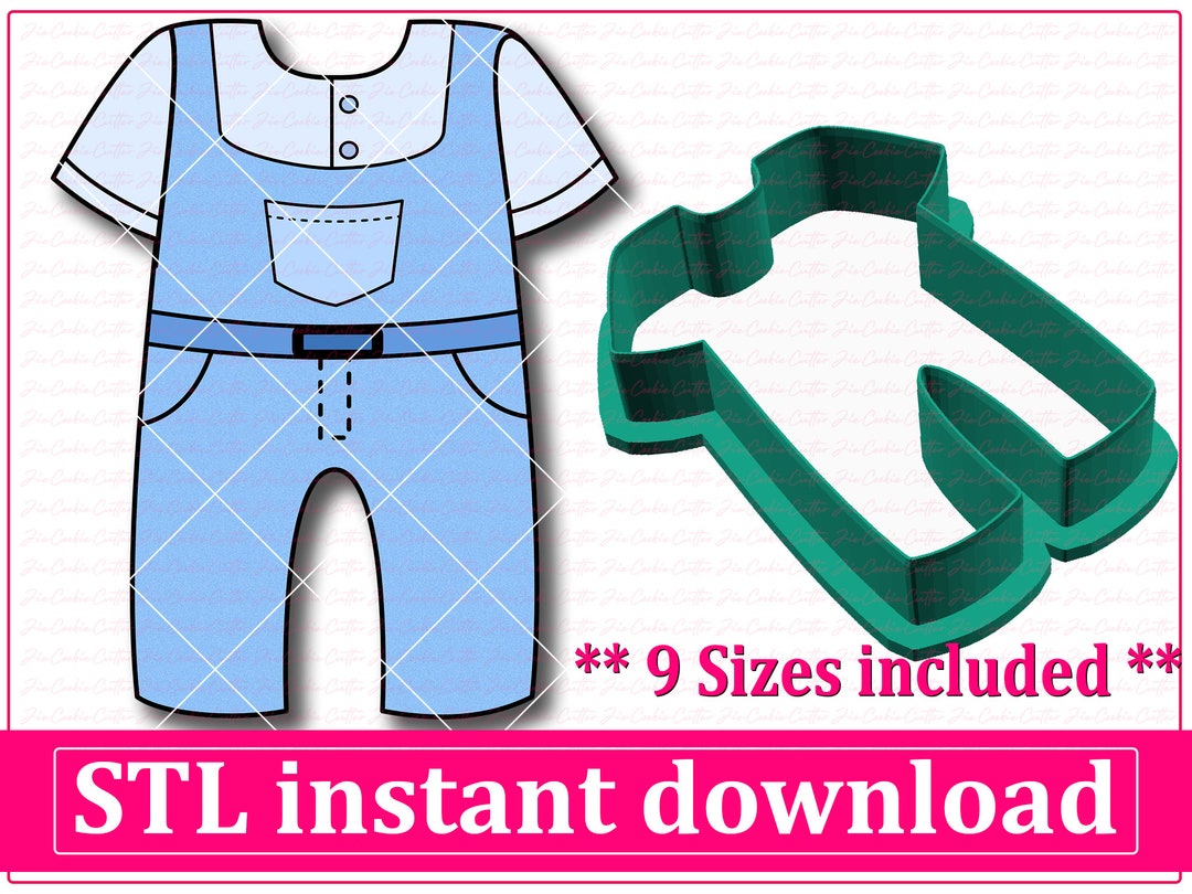 Baby Overalls Cookie Cutter STL File Instant Download, STL Cookie ...