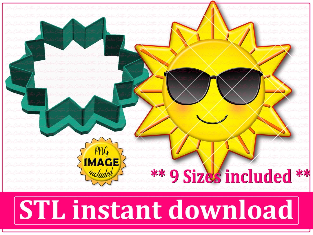 Sun Cookie Cutter STL File Instant Download, STL Cookie Cutter File - Etsy
