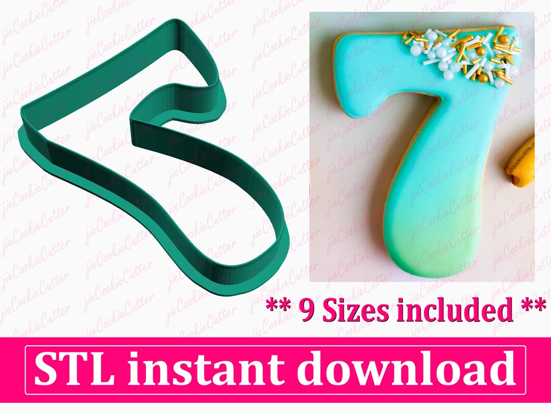 Number Seven Cookie Cutter STL File Instant Download, STL Cookie Cutter ...