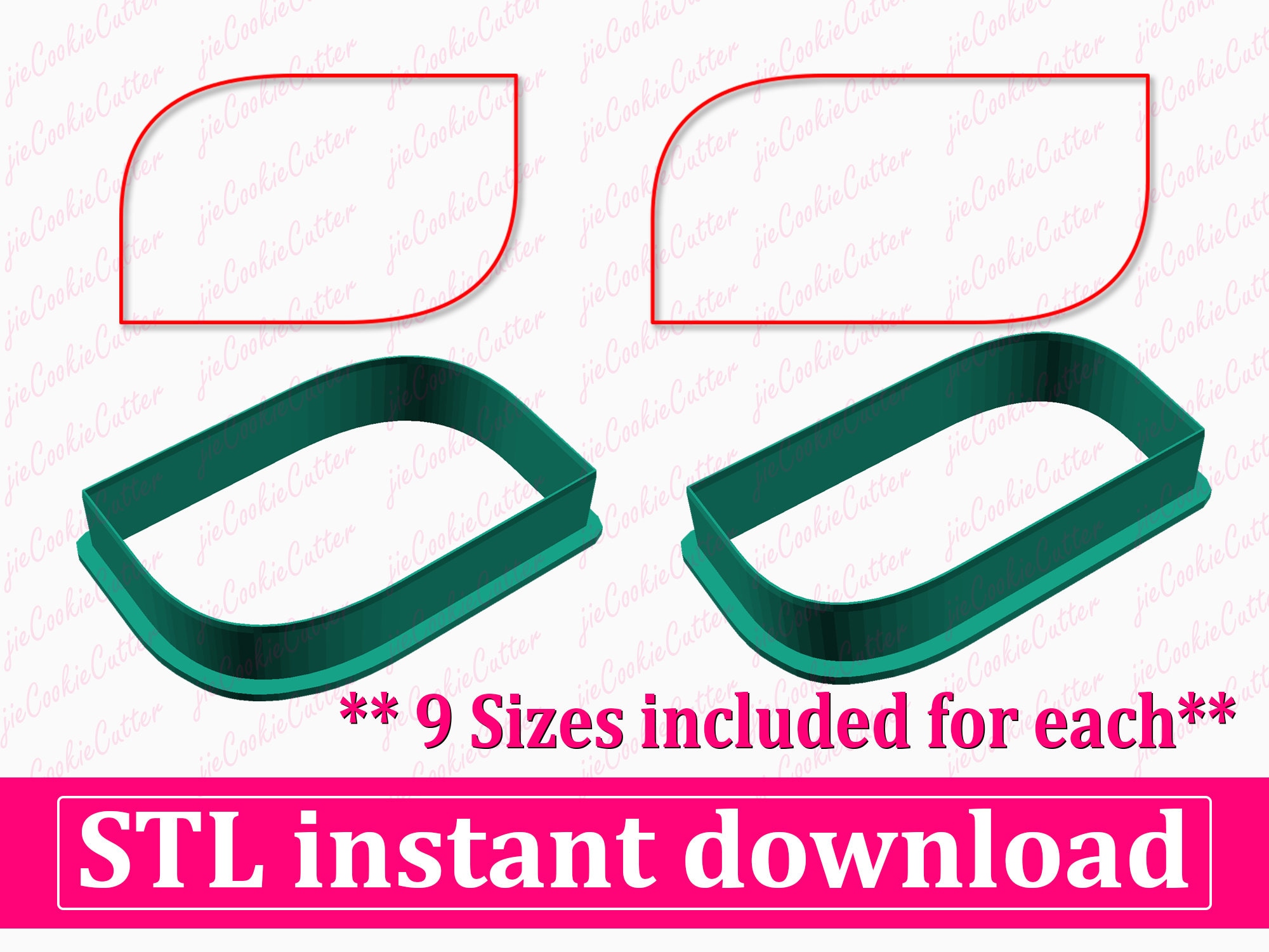 Plaque Cookie Cutter STL File Instant Download, Square STL Cookie ...