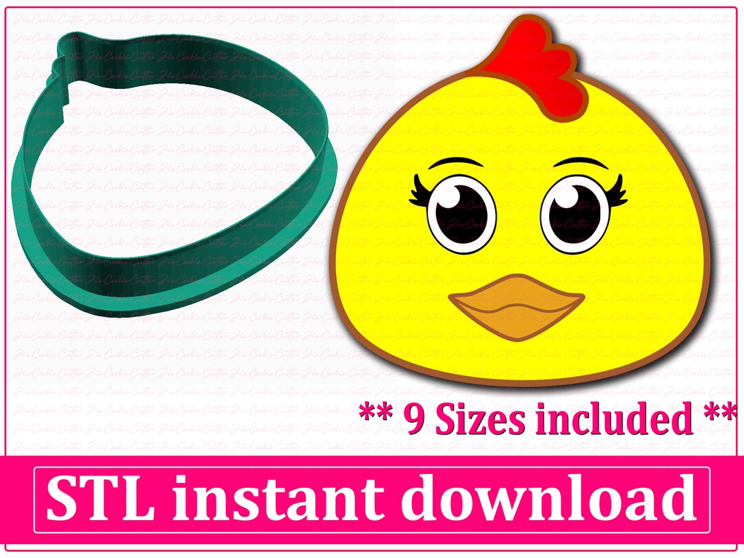 Chicks Face Cookie Cutter STL File Instant Download, STL Cookie Cutter ...