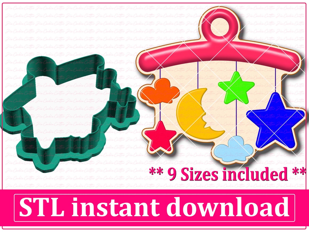 Baby Crib Mobile Cookie Cutter STL File Instant Download, STL Cookie ...