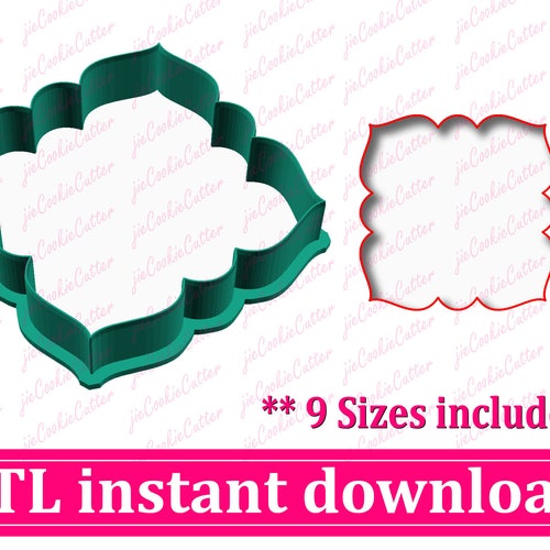 Plaque Cookie Cutter STL File Instant Download STL Cookie - Etsy
