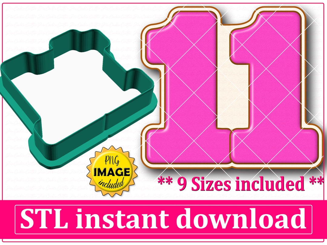 Number Eleven Cookie Cutter STL File Instant Download, STL Cookie ...