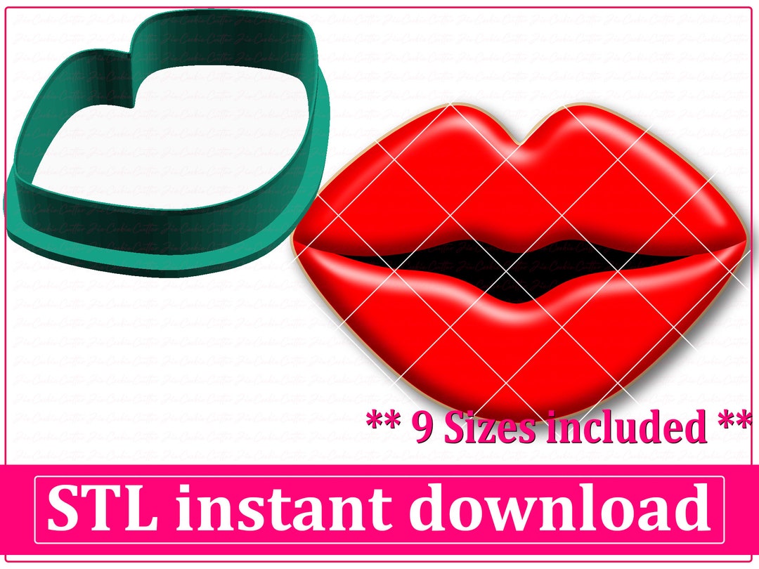 Lips Cookie Cutter STL File Instant Download, STL Cookie Cutter File ...