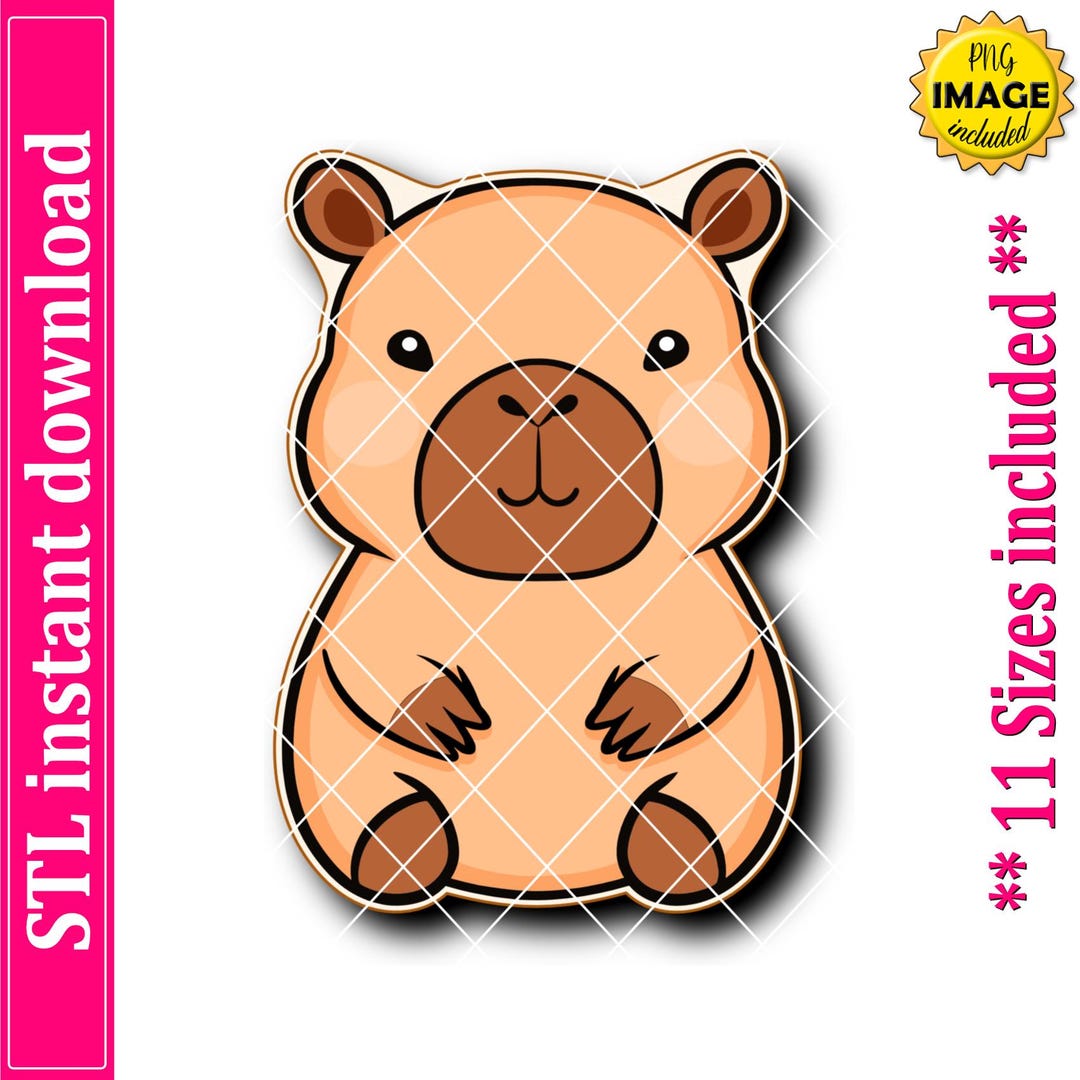 Sitting Capybara Cookie Cutter STL File, 11 Sizes (digital Download) - Etsy