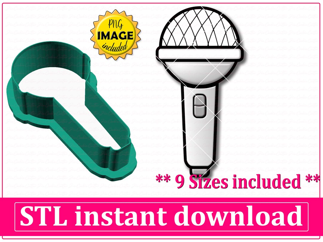 Microphone Cookie Cutter STL File Instant Download, STL Cookie Cutter ...