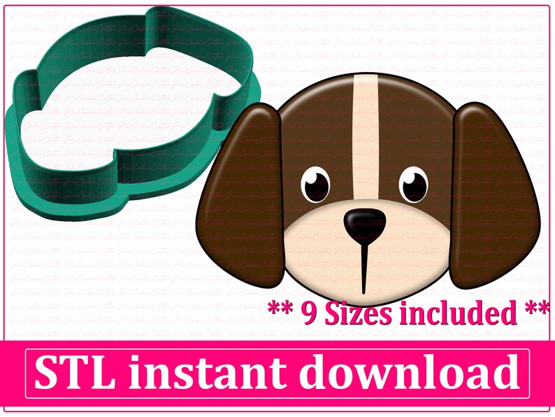 Puppy Dog Face Cookie Cutter STL File Instant Download STL - Etsy