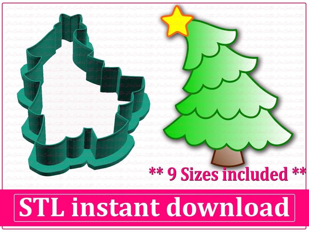 Lean Christmas Tree Cookie Cutter STL File, 9 Sizes (digital Download ...