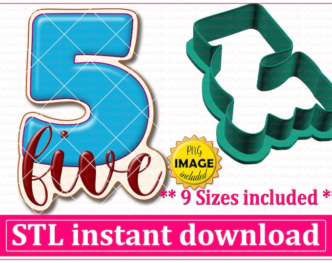 Chunky Number 5 Cookie Cutter - Etsy