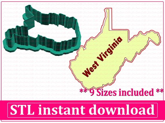 West Virginia Map Cookie Cutter STL File Instant Download STL - Etsy