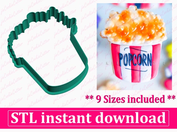 Popcorn Cookie Cutter STL File Instant Download STL Cookie | Etsy