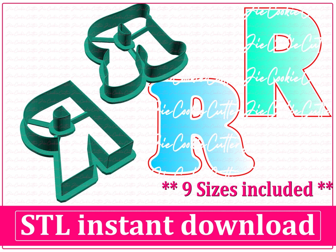 Uppercase Letter R Cookie Cutter STL File Instant Download, A to Z STL ...