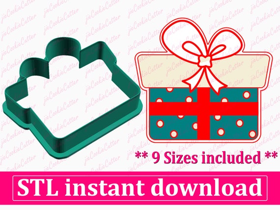 Gift Box With Ribbon Cookie Cutter STL File Instant Download | Etsy