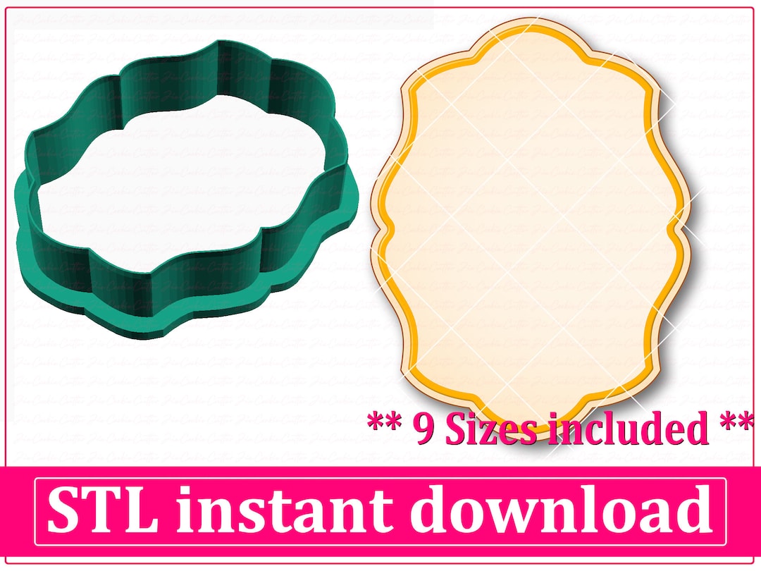 Plaque Cookie Cutter STL File Instant Download, STL Cookie Cutter File ...