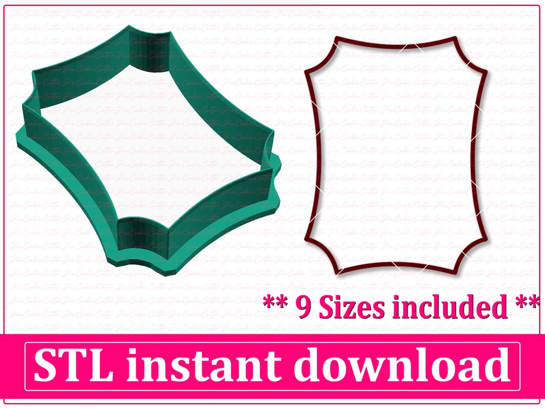 Curved Rectangle Cookie Cutter STL File Instant Download, STL Cookie Cutter File - Etsy