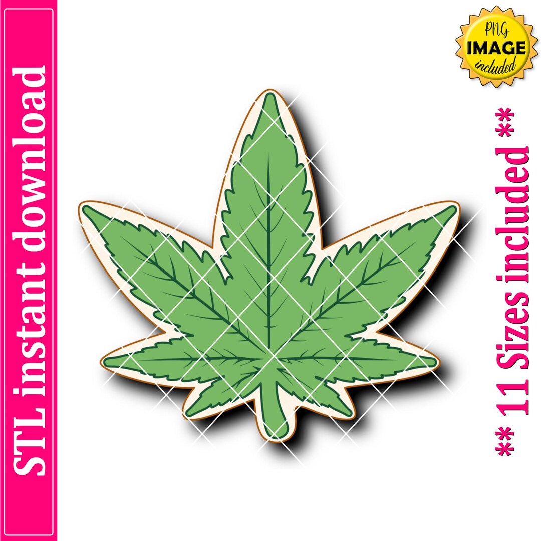 Marijuana Leaf Cookie Cutter STL File Instant Download, STL Cookie ...