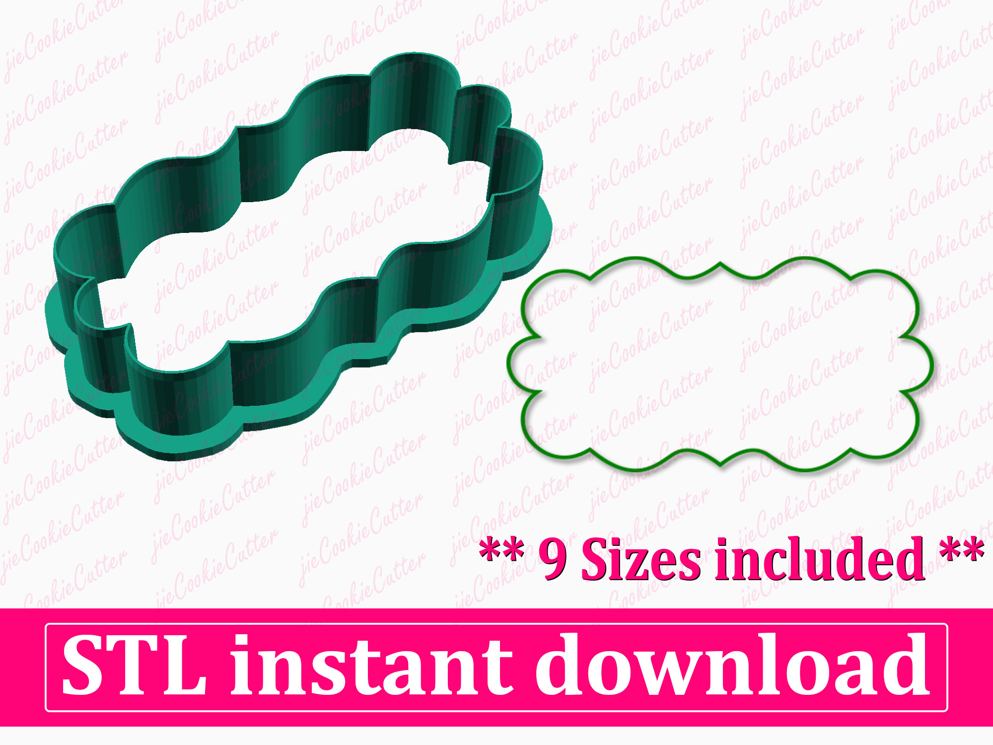 Plaque Cookie Cutter STL File Instant Download, STL Cookie Cutter File ...