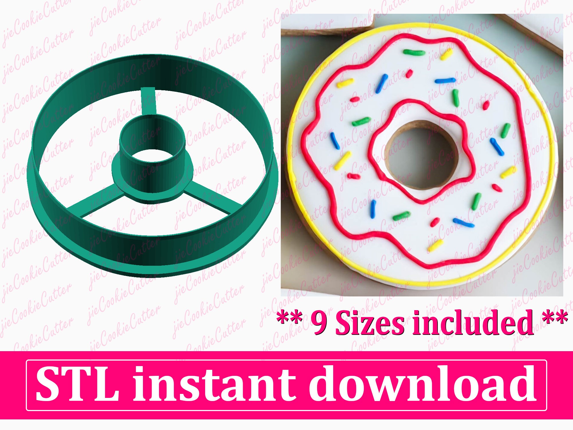 Donut Cookie Cutter STL File Instant Download STL Cookie | Etsy