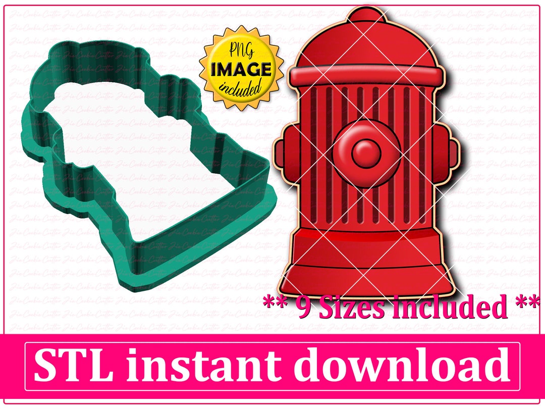 Fire Hydrant Cookie Cutter STL File Instant Download, STL Cookie Cutter ...
