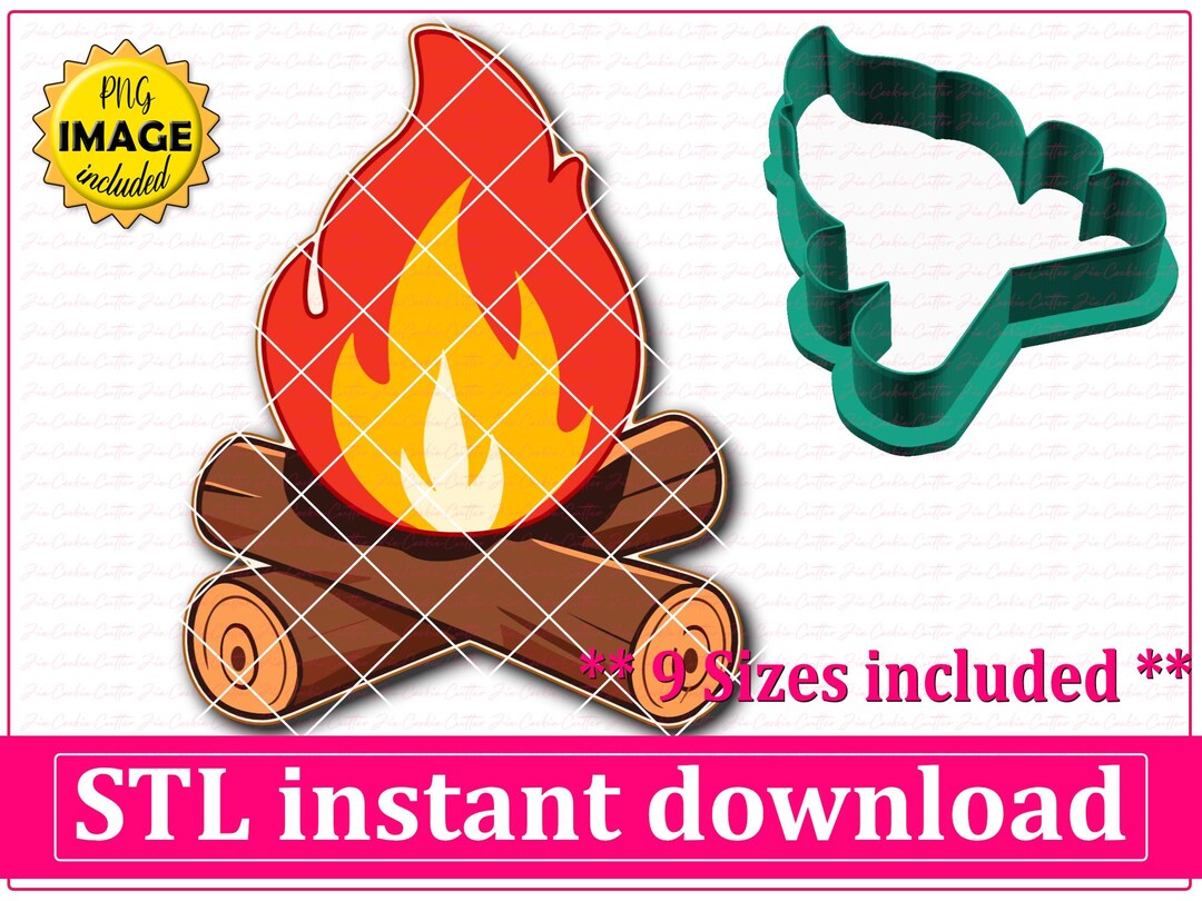 Campfire Cookie Cutter STL File Instant Download, STL Cookie Cutter ...