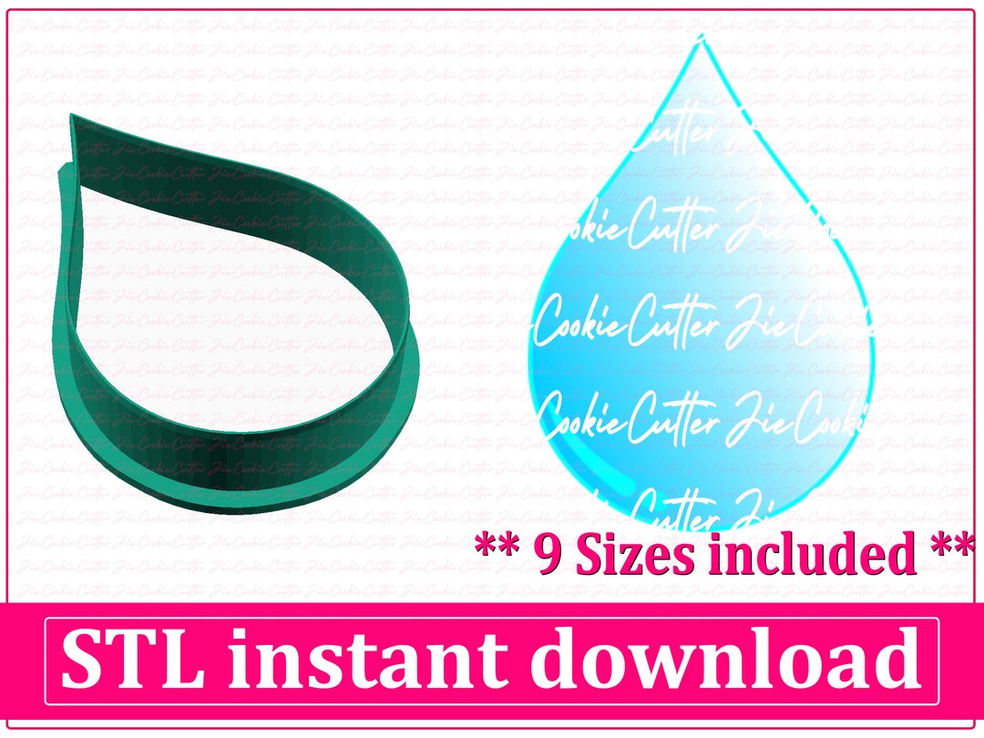 Water Drop Cookie Cutter STL File Instant Download, STL Cookie Cutter ...