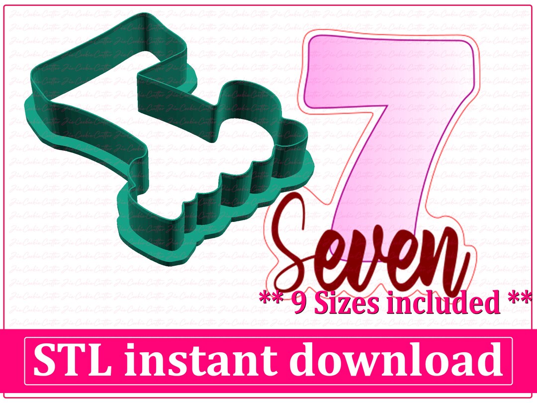 Number Seven Cookie Cutter STL File Instant Download STL - Etsy