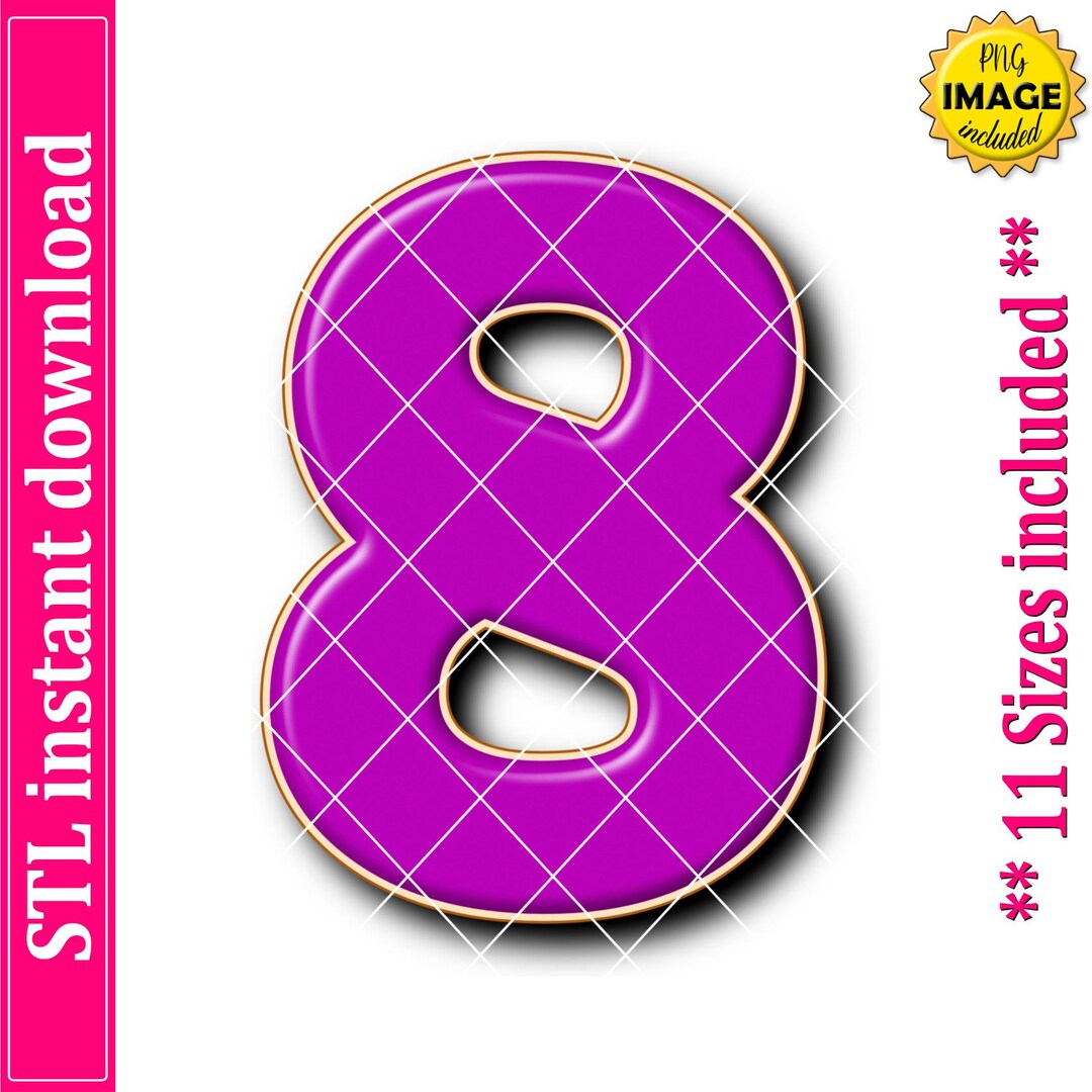 Number Eight Cookie Cutter STL File Instant Download, STL Cookie Cutter ...