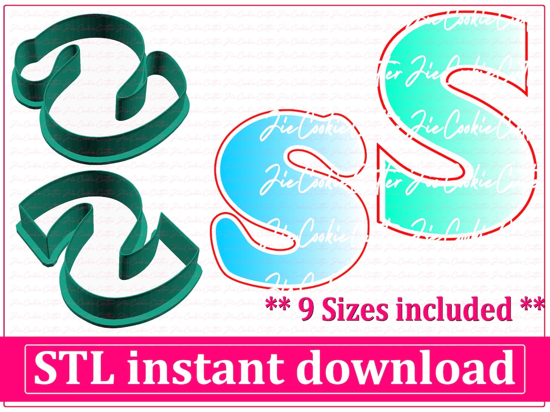 Uppercase Letter S Cookie Cutter STL File Instant Download, A to Z STL ...