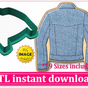 Denim Jacket Cookie Cutter STL File Instant Download, STL Cookie Cutter ...