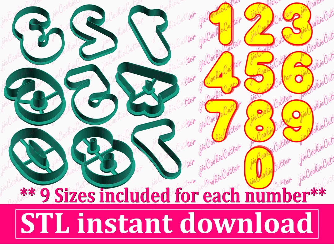 Numbers Set Cookie Cutter STL File Instant Download STL - Etsy
