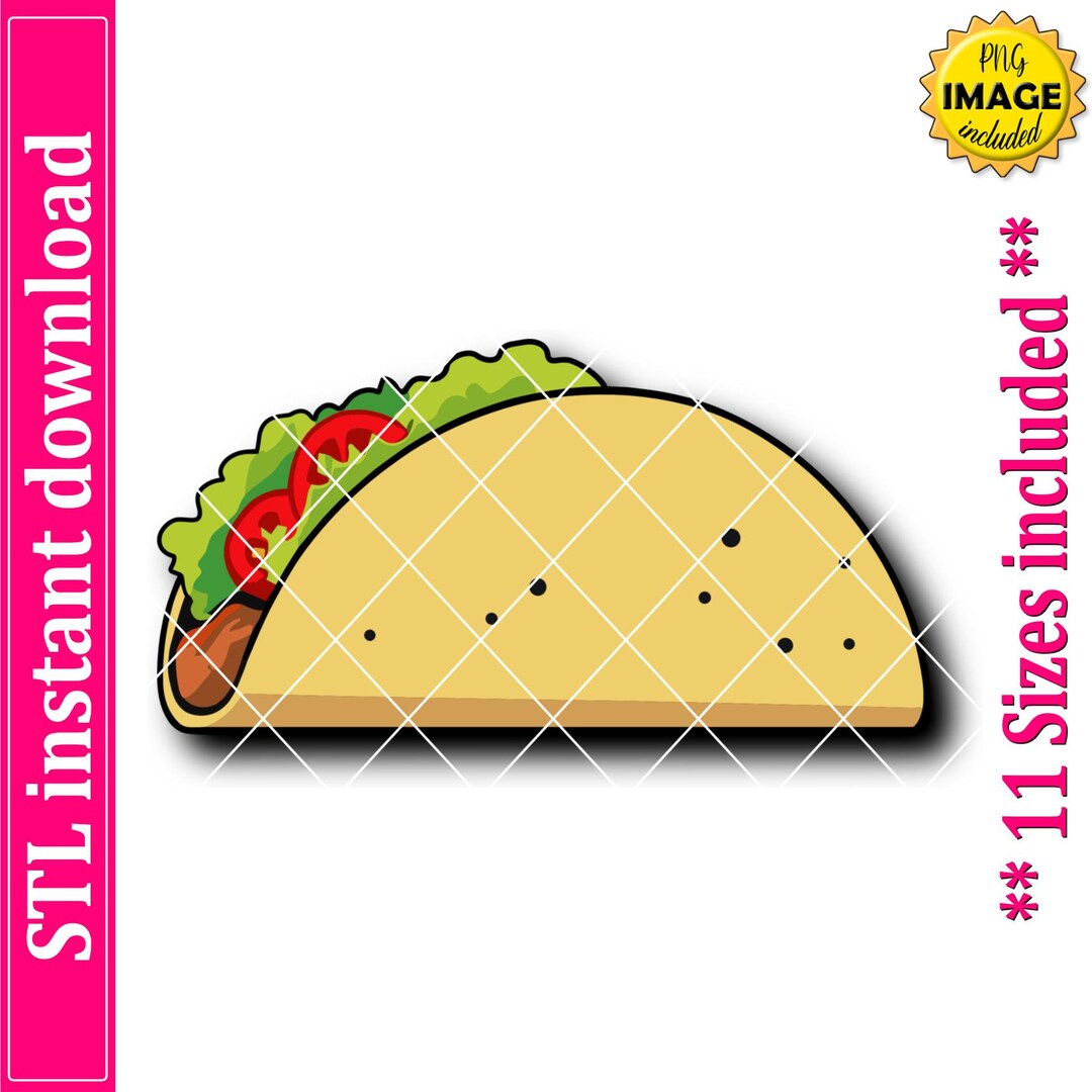 Taco Cookie Cutter STL File Instant Download, STL Cookie Cutter File ...