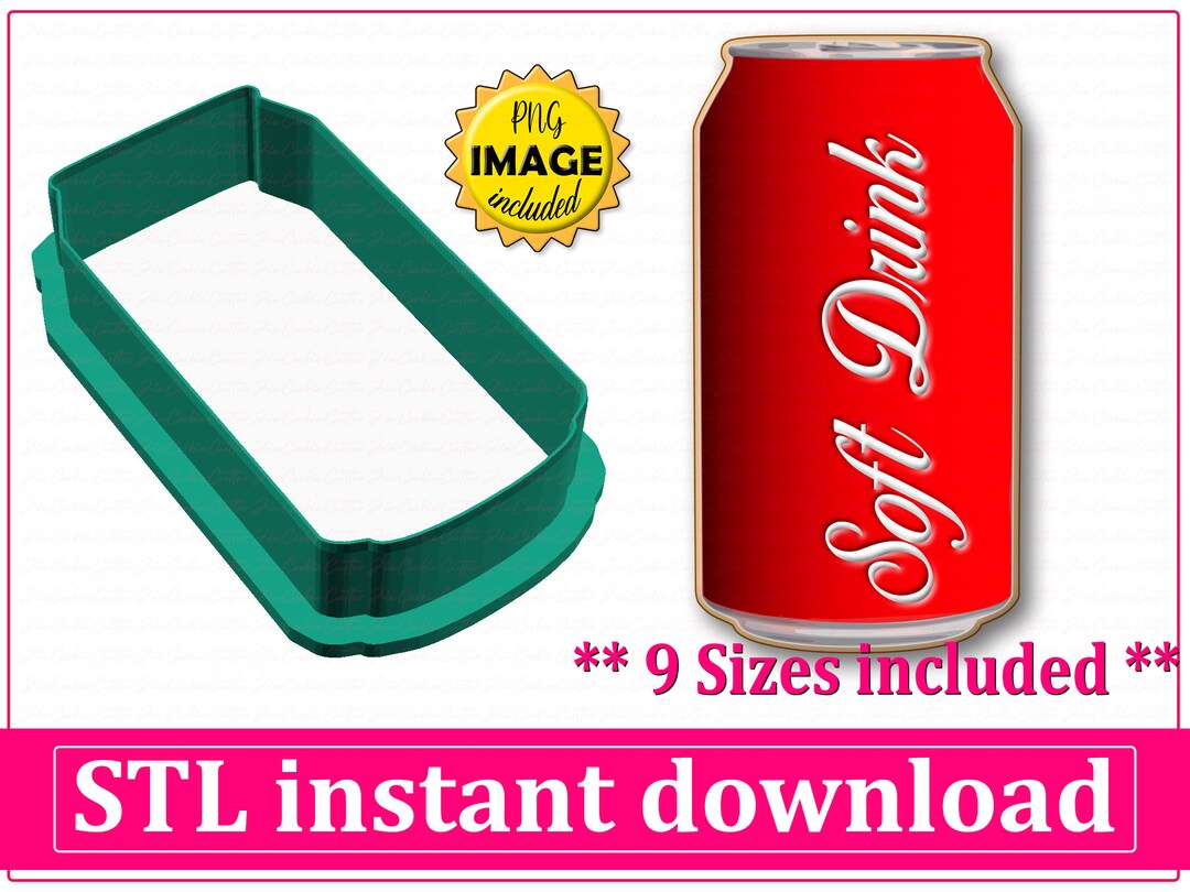 Soft Drink Can Cookie Cutter STL File Instant Download, STL Cookie ...