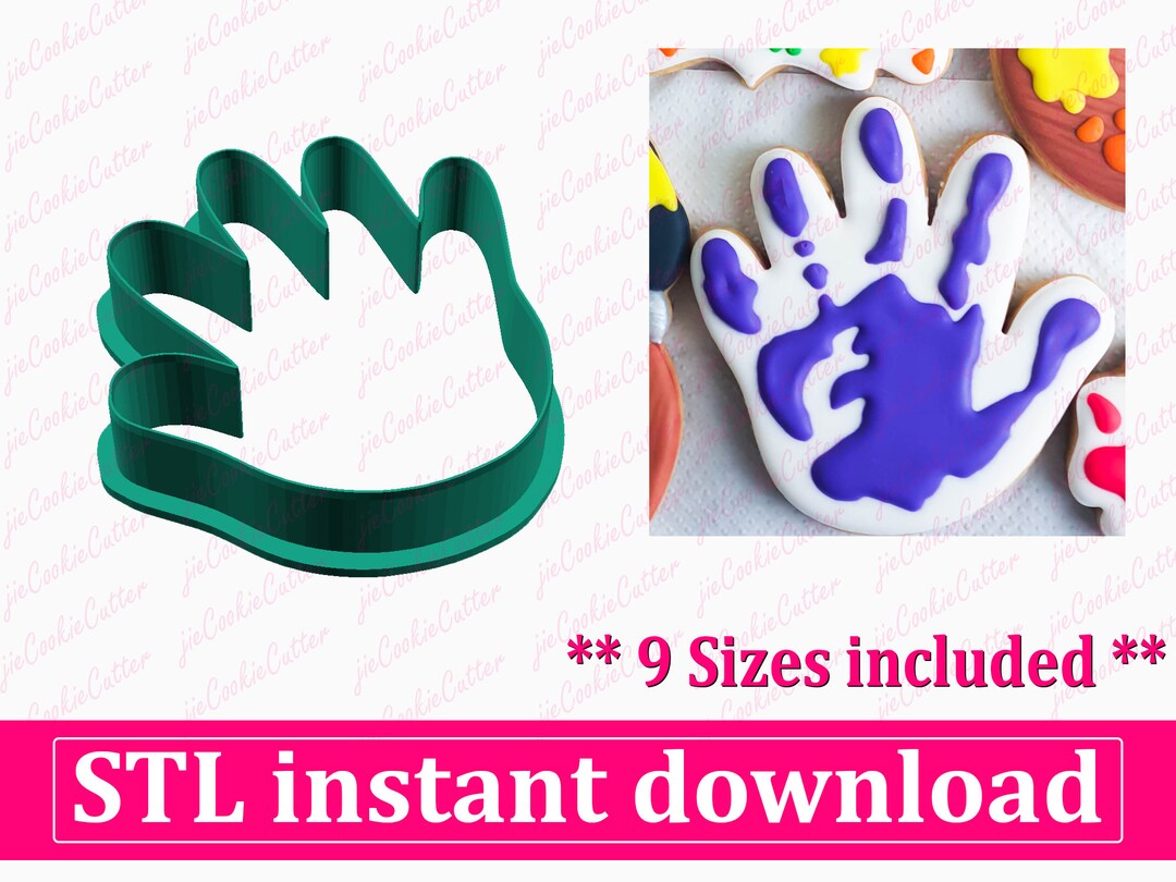Left Hand Cookie Cutter STL File Instant Download, STL Cookie Cutter ...
