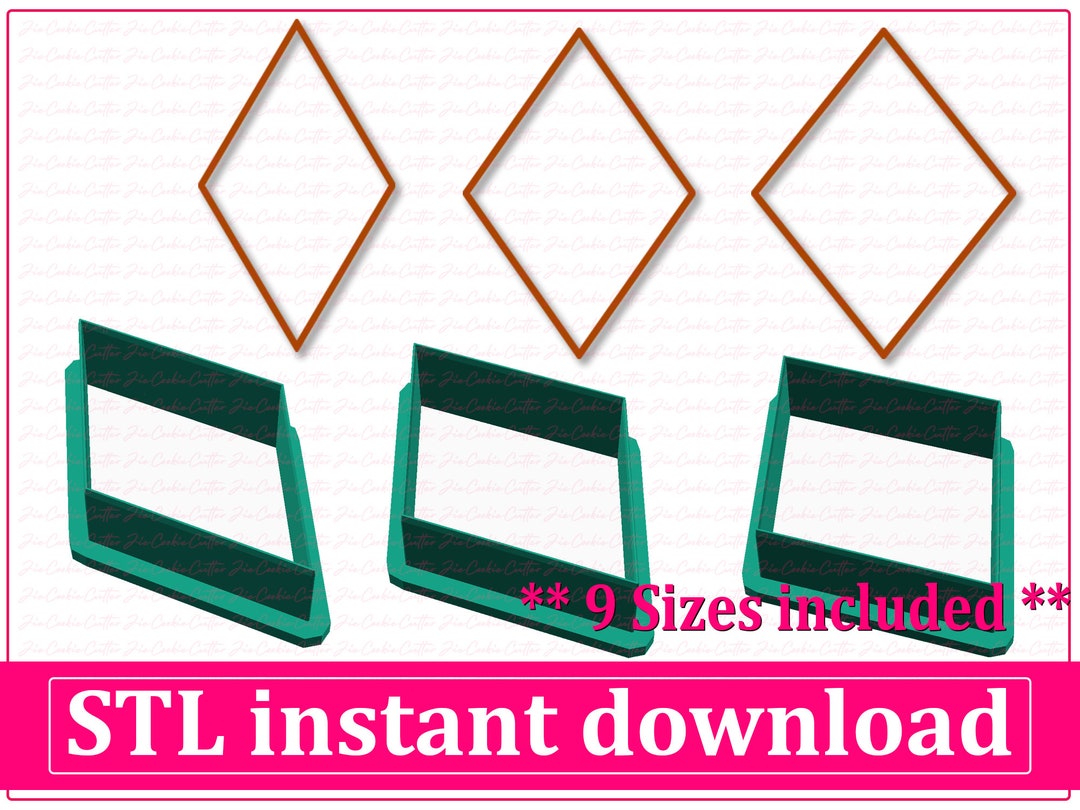 Rhombus Cookie Cutter STL File Instant Download, STL Cookie Cutter File ...
