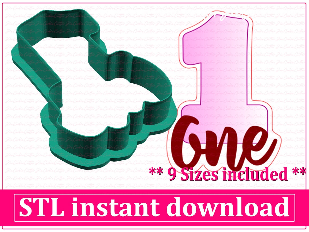 Number One Cookie Cutter STL File Instant Download, STL Cookie Cutter ...