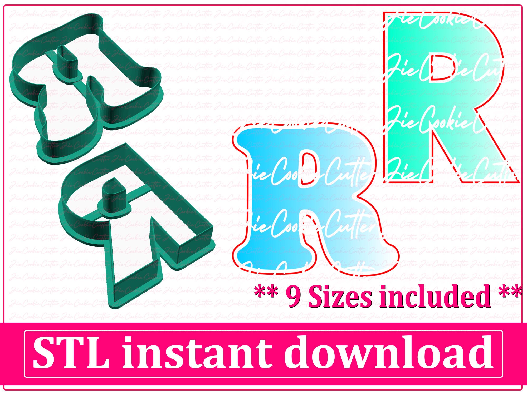 Uppercase Letter R Cookie Cutter STL File Instant Download A | Etsy